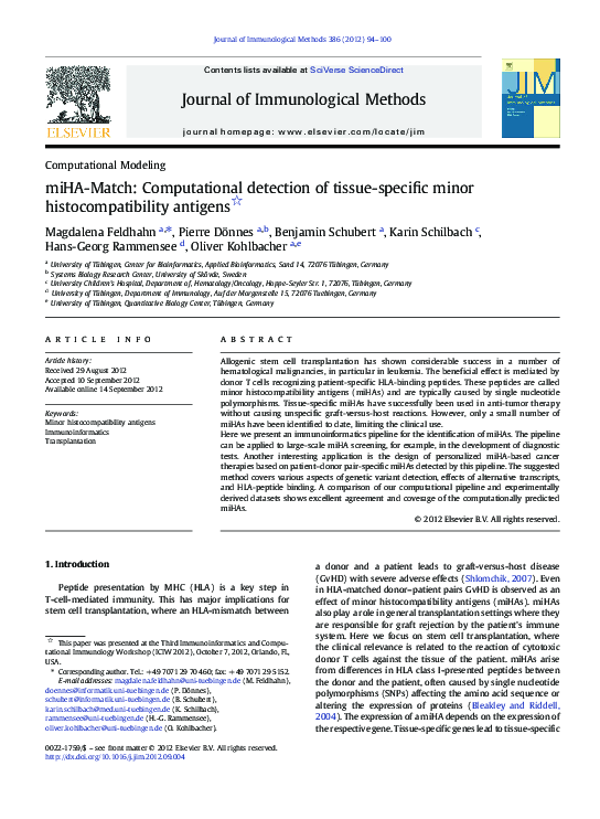(PDF) miHA-Match: Computational detection of tissue-specific minor ...
