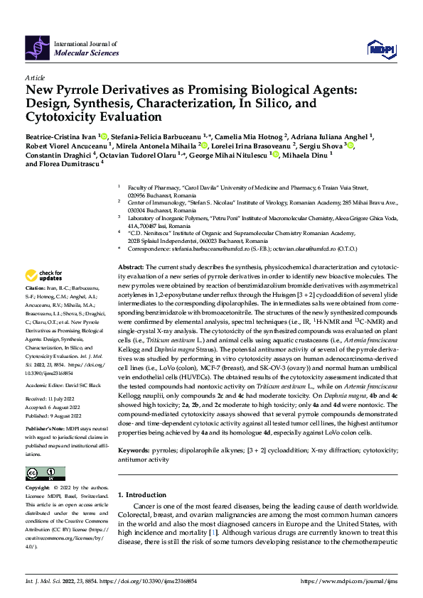 (PDF) New Pyrrole Derivatives as Promising Biological Agents: Design, Synthesis ...