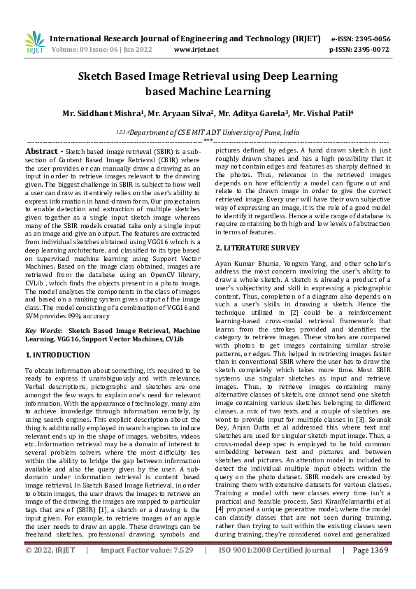 Pdf Sketch Based Image Retrieval Using Deep Learning Based Machine