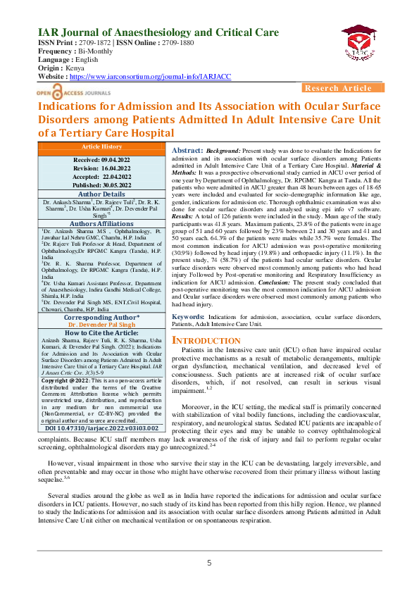 (PDF) Indications for Admission and Its Association with Ocular Surface ...