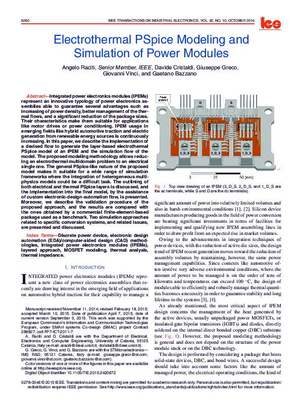 (PDF) Electrothermal PSpice Modeling and Simulation of Power Modules