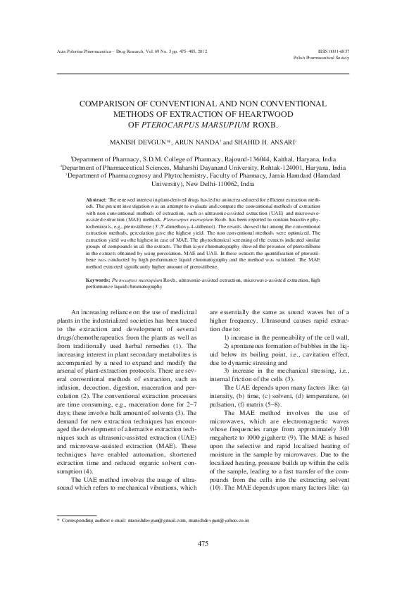 (PDF) Comparison of conventional and non conventional methods of ...