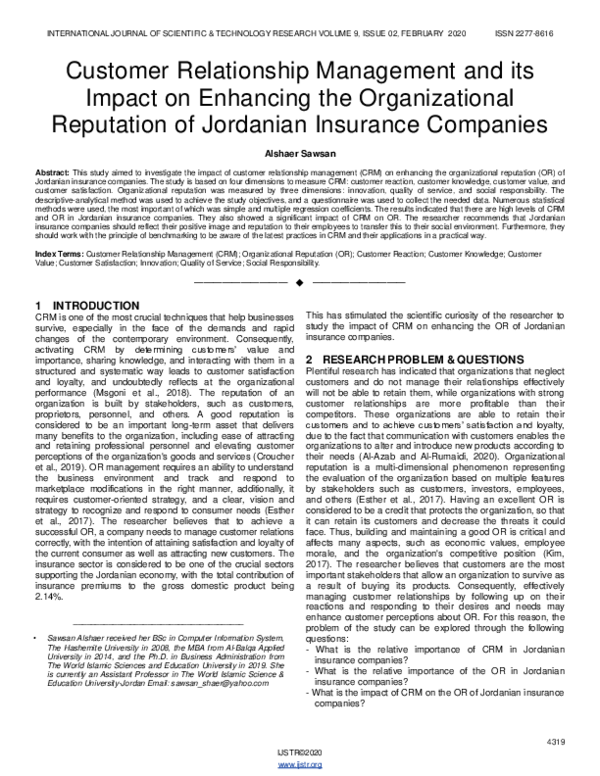 (PDF) Customer Relationship Management and Its Impact on Patient ...