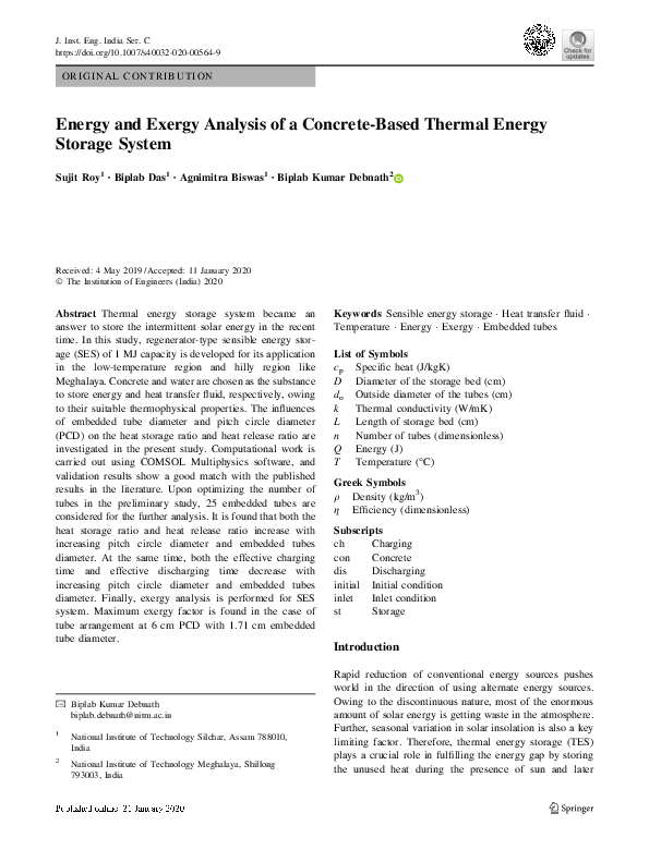 (PDF) Energy and Exergy Analysis of a Concrete-Based Thermal Energy ...