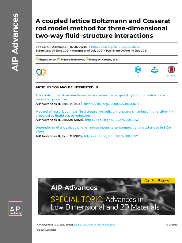 (PDF) A coupled lattice Boltzmann and Cosserat rod model method for ...