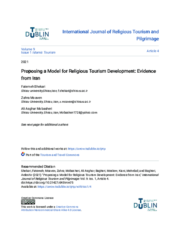 (PDF) Proposing a Model for Religious Tourism Development: Evidence ...