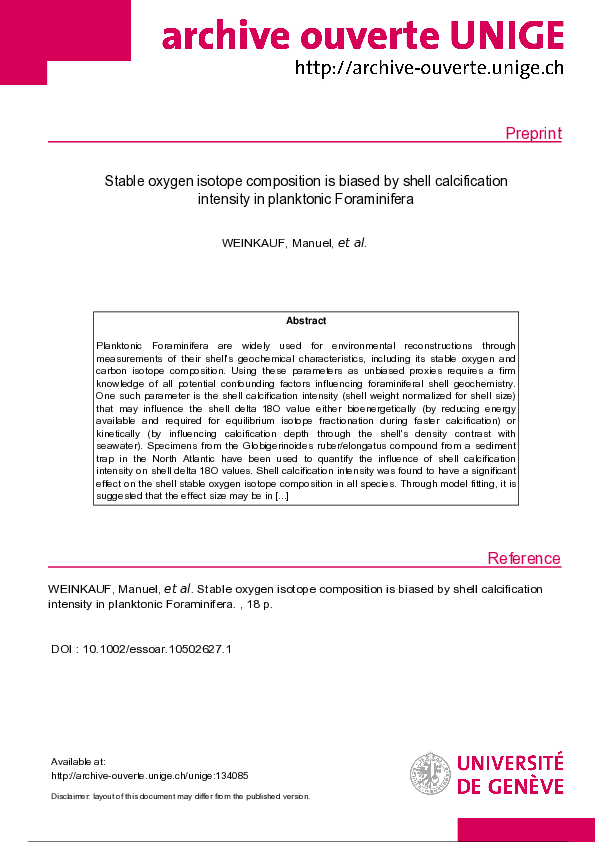 (PDF) Stable oxygen isotope composition is biased by shell ...