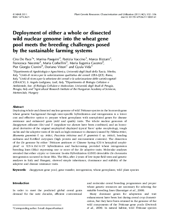 (PDF) Deployment of either a whole or dissected wild nuclear genome ...