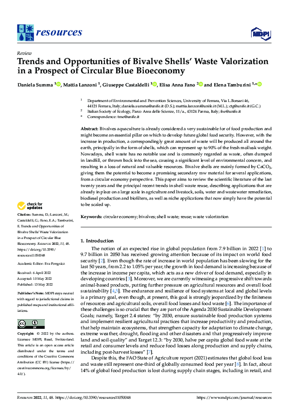 (PDF) Trends and Opportunities of Bivalve Shells’ Waste Valorization in a Prospect of Circular ...
