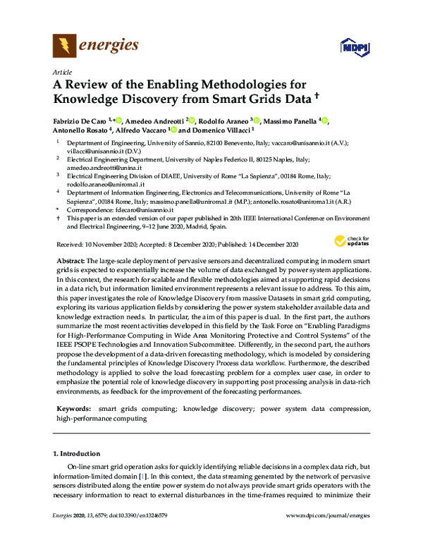 (PDF) A Review of the Enabling Methodologies for Knowledge Discovery from Smart Grids Data