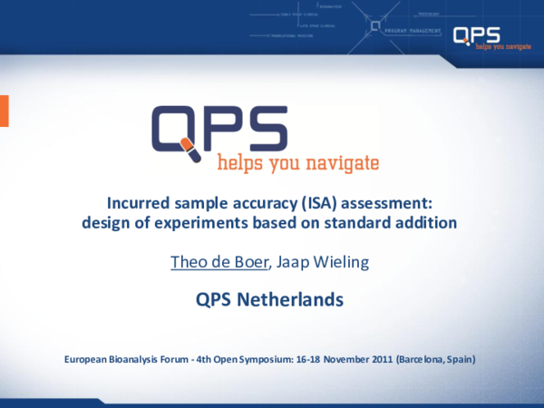 (PDF) Incurred sample accuracy assessment: design of experiments based ...