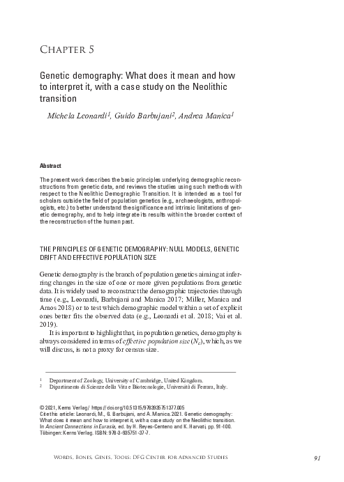 (PDF) Genetic demography: What does it mean and how to interpret it, with a case study on the ...