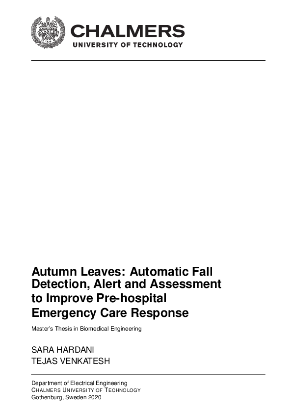 (PDF) Autumn leaves: Automatic fall detection, alert and assessment to ...