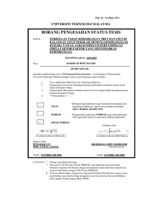 (PDF) Perbezaan Tahap Kebimbangan Tret Dan Stet Di Kalangan Atlit sekolah Menengah Kebangsaan ...