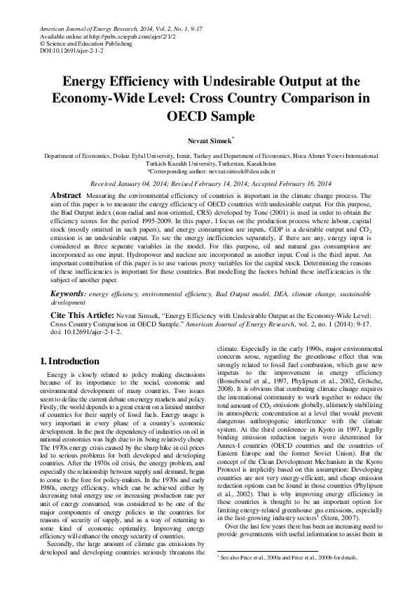 (PDF) Energy Efficiency with Undesirable Output at the Economy-Wide ...