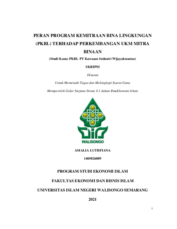 (PDF) Peran program kemitraan bina lingkungan (PKBL) terhadap ...