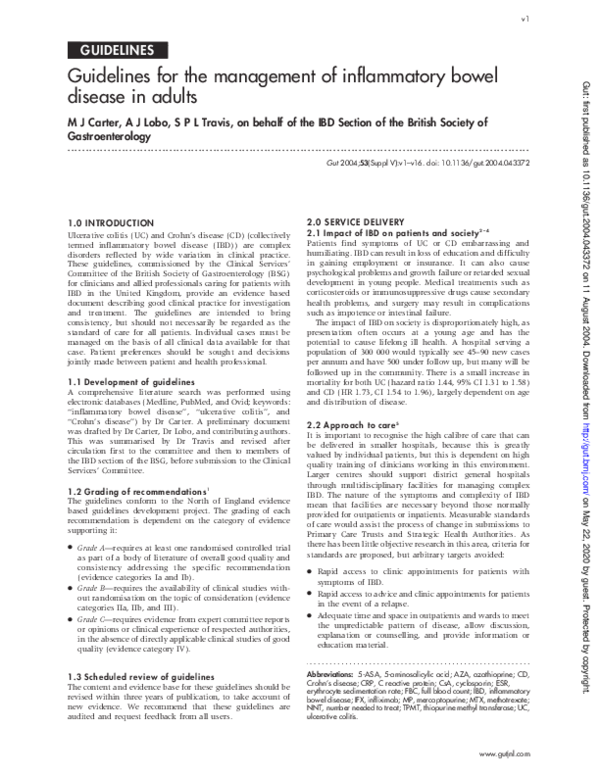 (PDF) Guidelines for the management of inflammatory bowel disease in adults