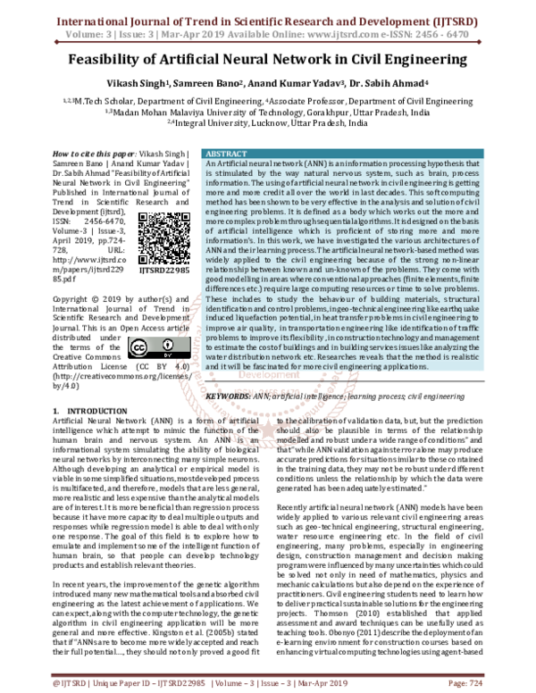 (PDF) Feasibility of Artificial Neural Network in Civil Engineering