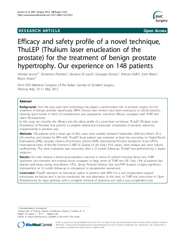 (PDF) Efficacy and safety profile of a novel technique, ThuLEP (Thulium ...