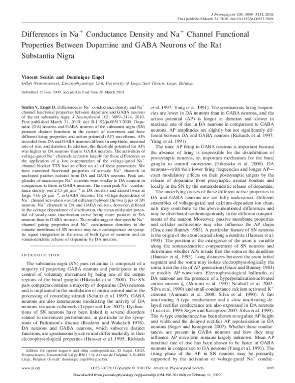 (PDF) Differences in Na+Conductance Density and Na+Channel Functional ...