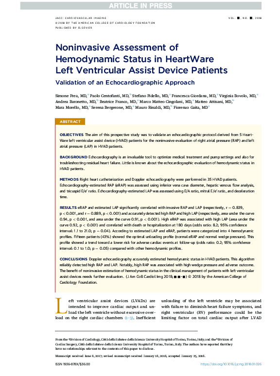 (PDF) Noninvasive Assessment of Hemodynamic Status in HeartWare Left ...