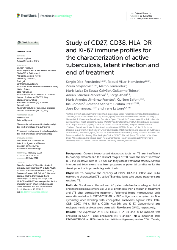 (PDF) Study of CD27, CD38, HLA-DR and Ki-67 immune profiles for the ...