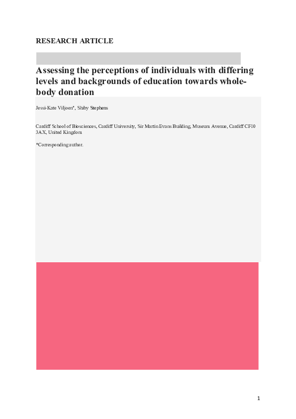 (PDF) Assessing the perceptions of individuals with differing levels ...