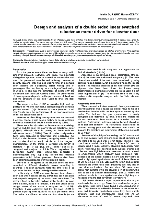 (PDF) Design and analysis of a double sided linear switched reluctance ...