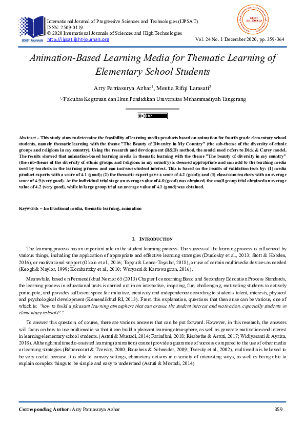 (PDF) Animation-Based Learning Media for Thematic Learning of ...