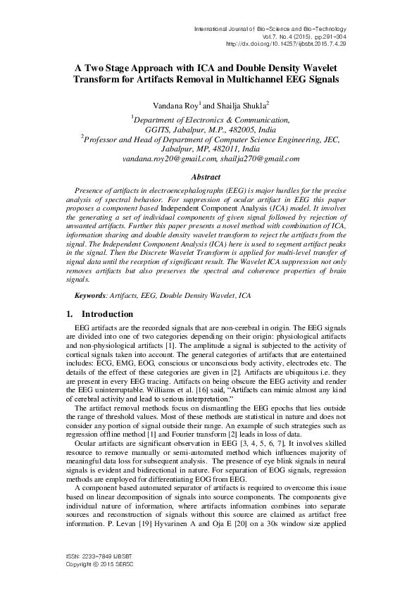 (PDF) A Two Stage Approach with ICA and Double Density Wavelet Transform for Artifacts Removal ...