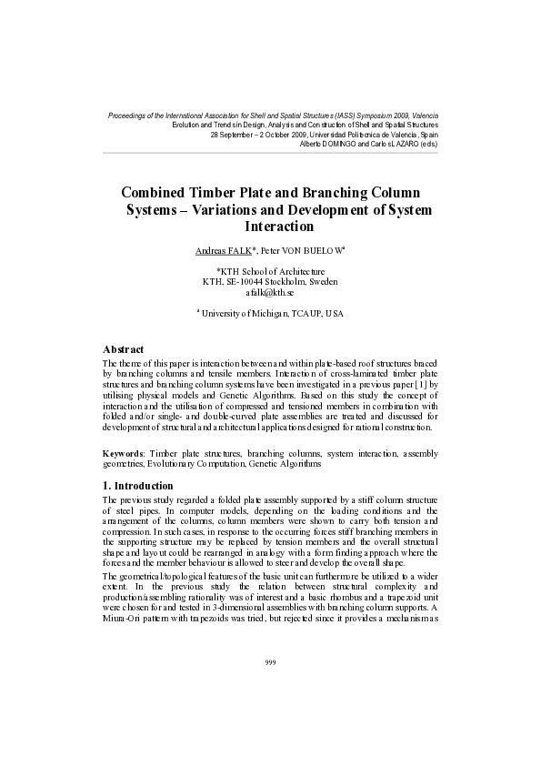 (PDF) Combined Timber Plate and Branching Column Systems – Variations ...