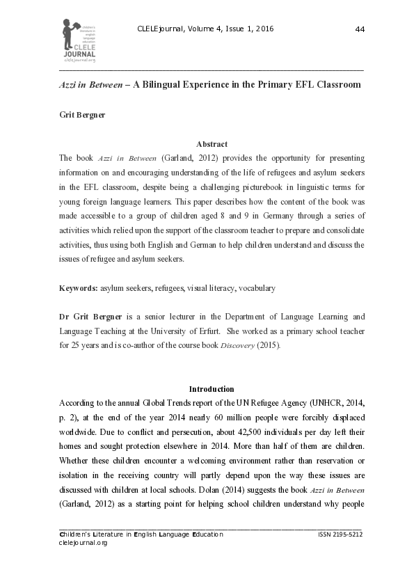 (PDF) Azzi In Between – A Bilingual Experience In The Primary Efl Classroom