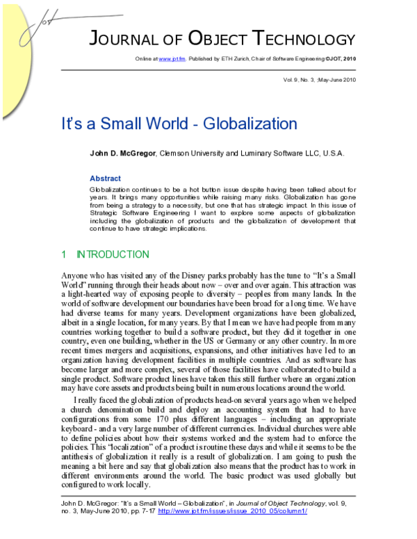 (PDF) Journal of Object Technology