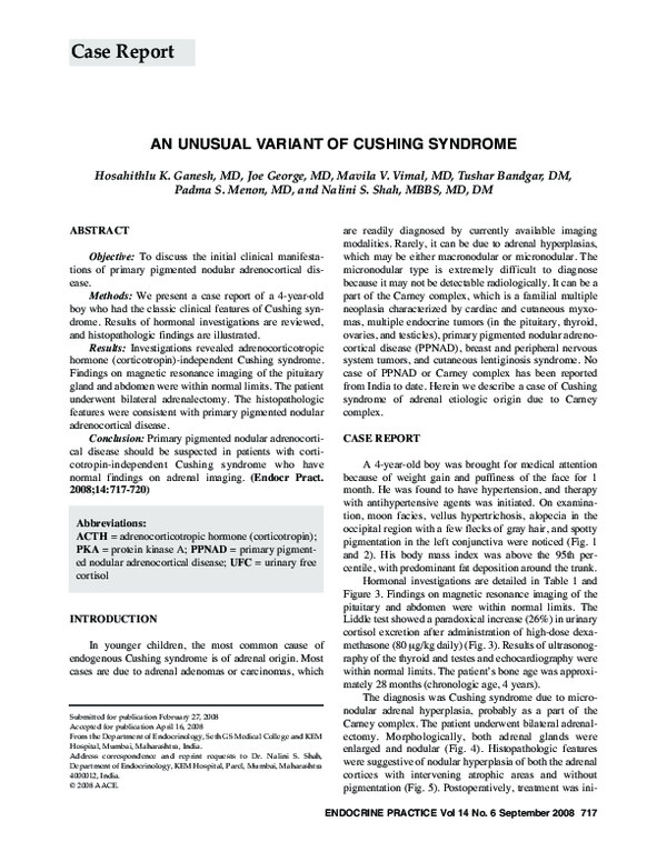 (PDF) An Unusual Variant of Cushing Syndrome