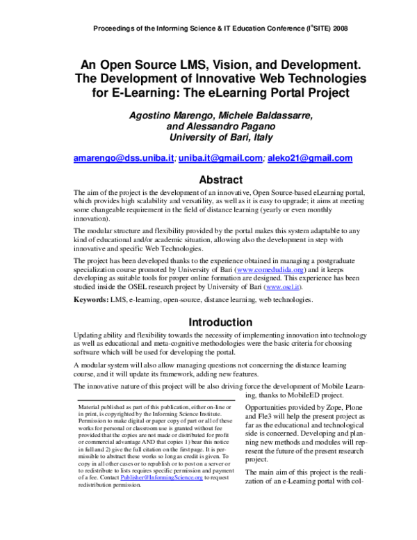 (PDF) An Open Source LMS Vision and Development. The Development of ...