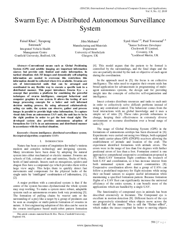 (PDF) Swarm Eye: A Distributed Autonomous Surveillance System