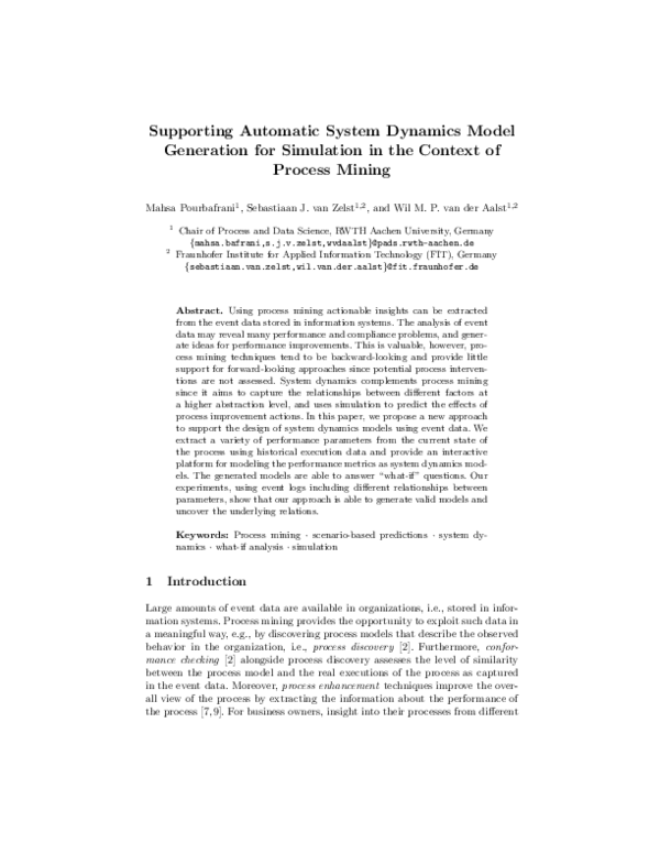 Pdf Supporting Automatic System Dynamics Model Generation For
