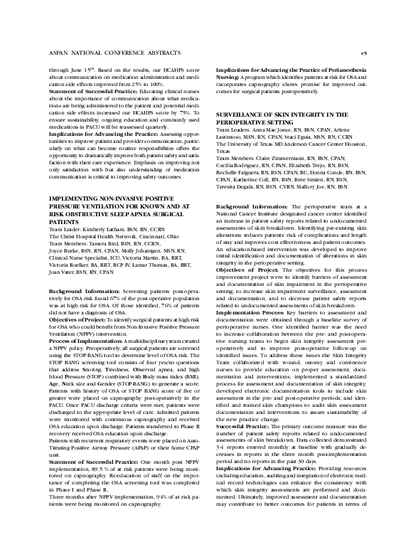 (PDF) Surveillance of Skin Integrity in the Perioperative Setting