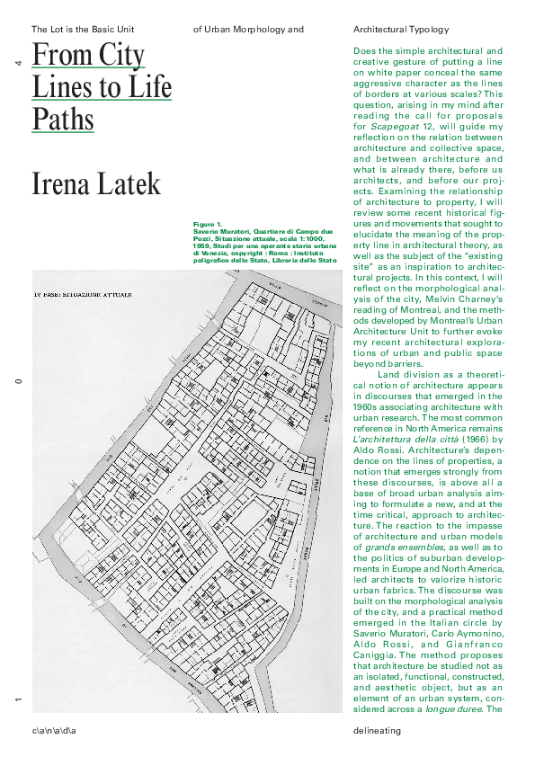 (PDF) The Lot is the Basic Unit of Urban Morphology and Architectural ...