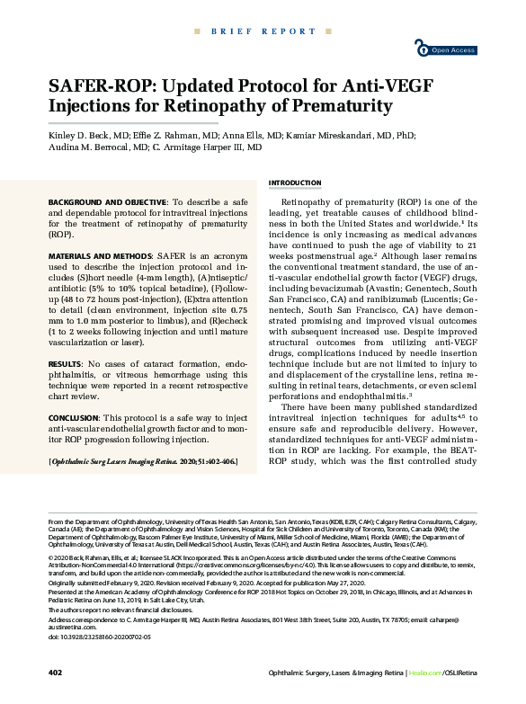 (PDF) SAFER-ROP: Updated Protocol for Anti-VEGF Injections for ...