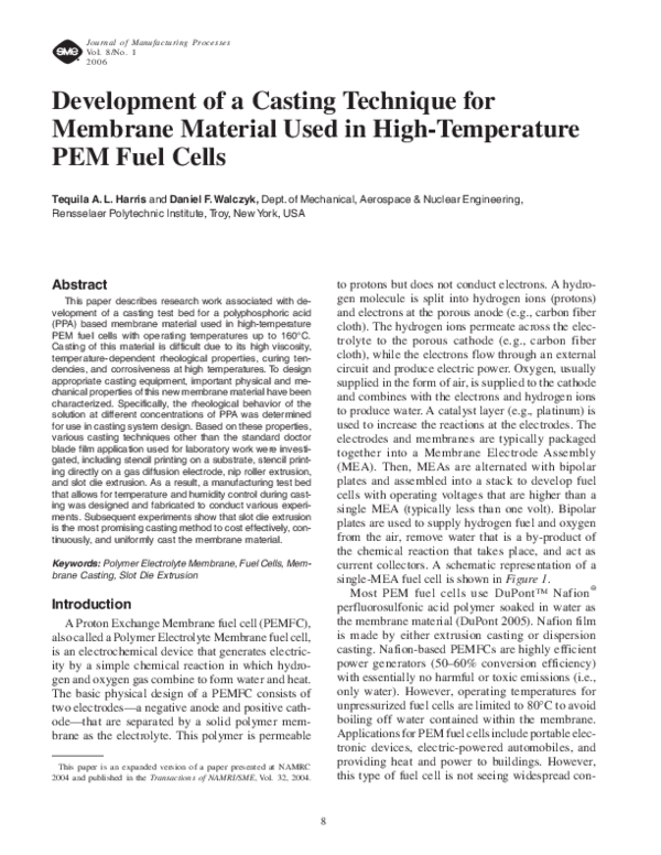 (PDF) Development of a Casting Technique for Membrane Material Used in ...