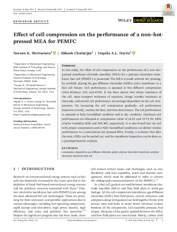(PDF) Effect of cell compression on the performance of a non–hot ...