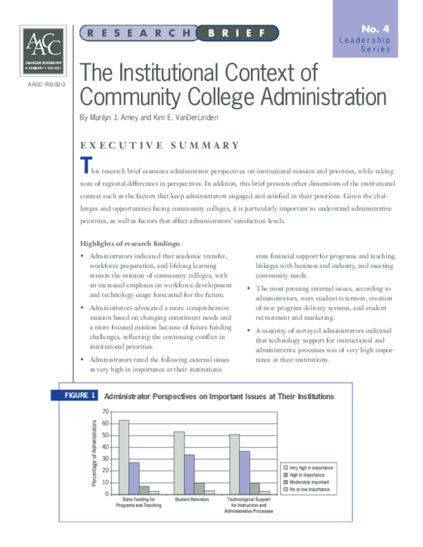 (PDF) The institutional context of community college administration