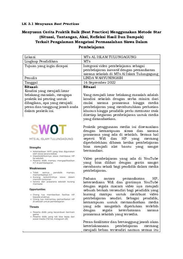 (PDF) Menyusun Best Practices Metode STAR PPG DALJAB