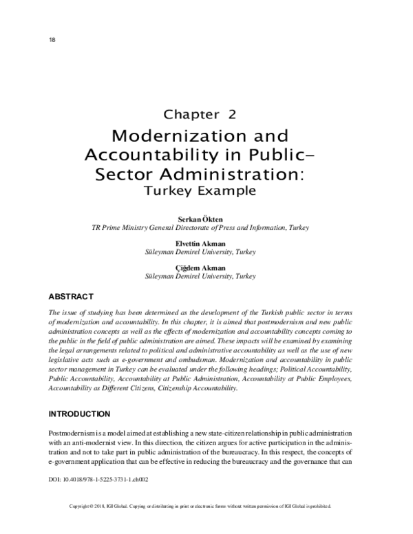 (PDF) Modernization and Accountability in Public-Sector Administration