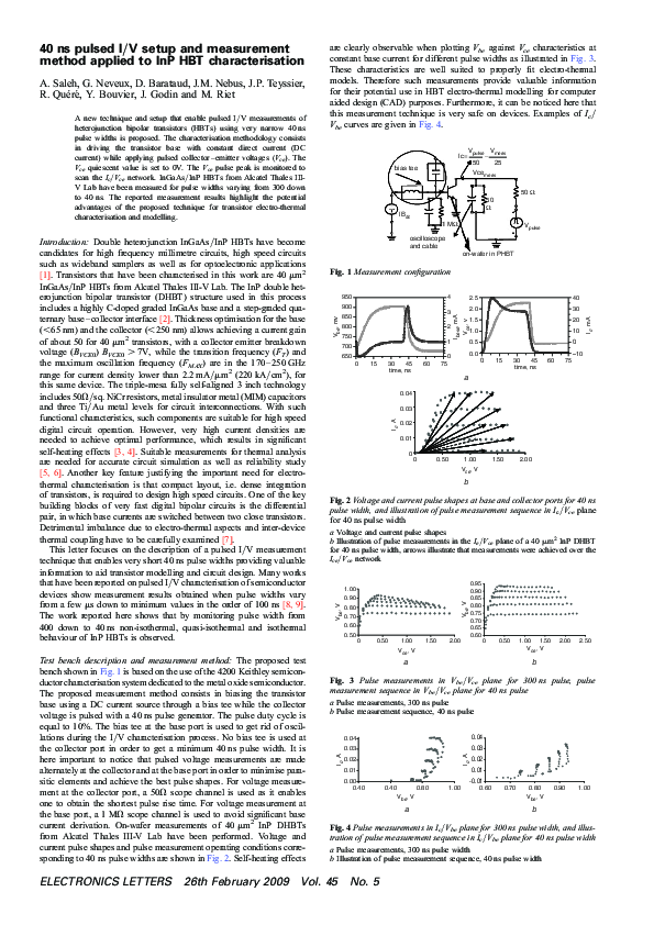 (PDF) 40 ns pulsed I/V setup and measurement method applied to InP HBT ...