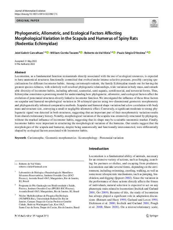 (PDF) Phylogenetic, Allometric, and Ecological Factors Affecting ...