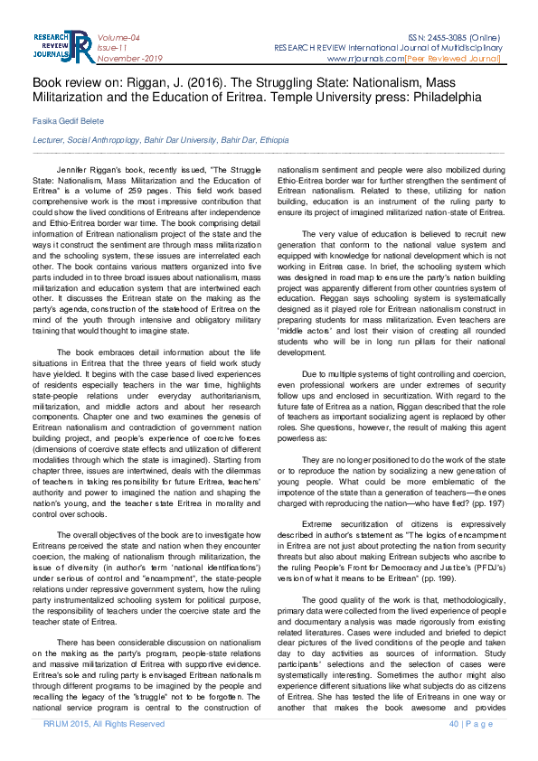 (PDF) The Struggling State: Nationalism, Mass Militarization, and the ...