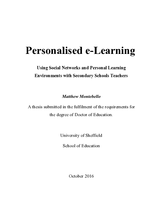 (PDF) Personalised e-learning