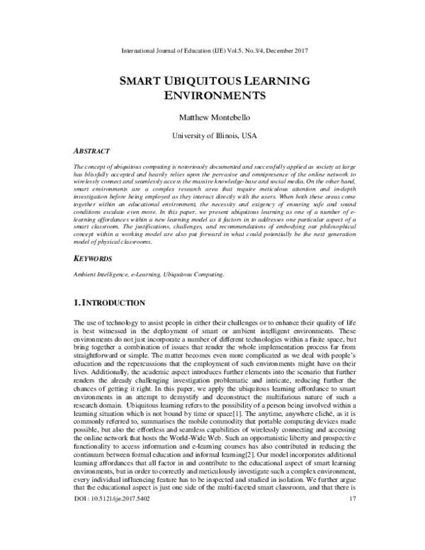 (PDF) Smart Ubiquitous Learning Environments